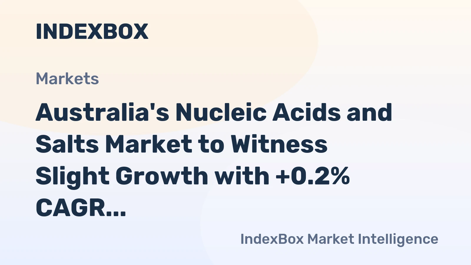 Australia's Nucleic Acids and Salts Market to Witness Slight Growth with +0.2% CAGR from 2024 to 2035