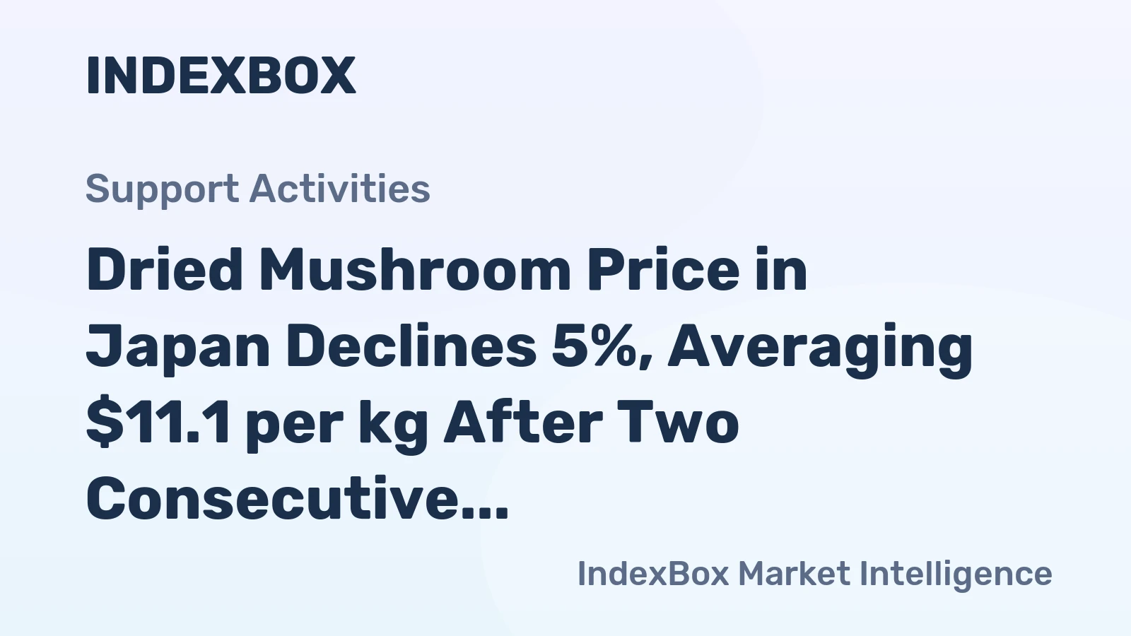 Dried Mushroom Price in Japan Declines 5%, Averaging $11.1 per kg After Two Consecutive Months of Decline