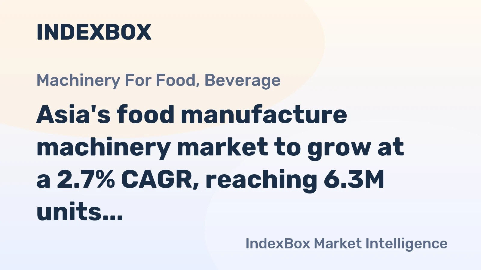 Asia's food manufacture machinery market to grow at a 2.7% CAGR, reaching 6.3M units by 2035, driven by rising regional demand.