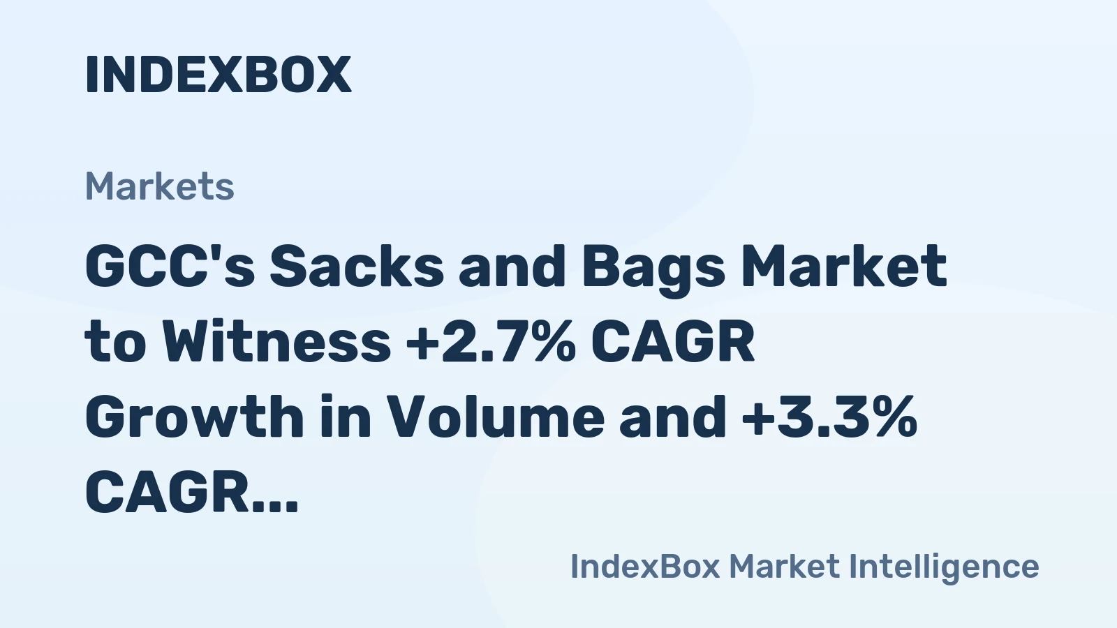 GCC's Sacks and Bags Market to Witness +2.7% CAGR Growth in Volume and +3.3% CAGR Growth in Value by 2035