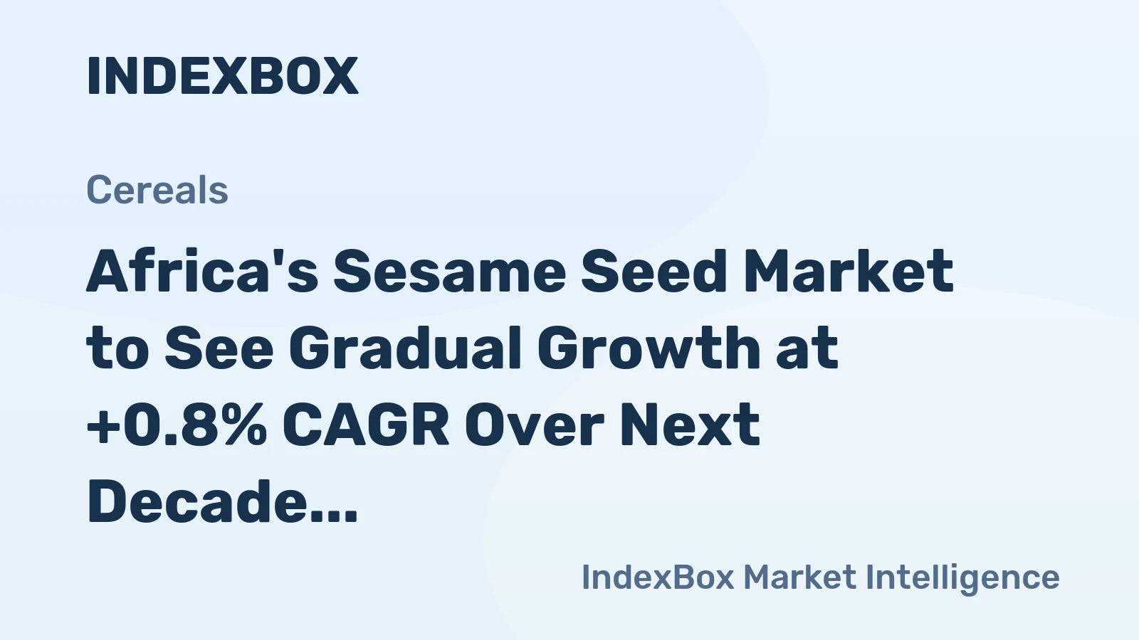 Africa's Sesame Seed Market to See Gradual Growth at +0.8% CAGR Over Next Decade