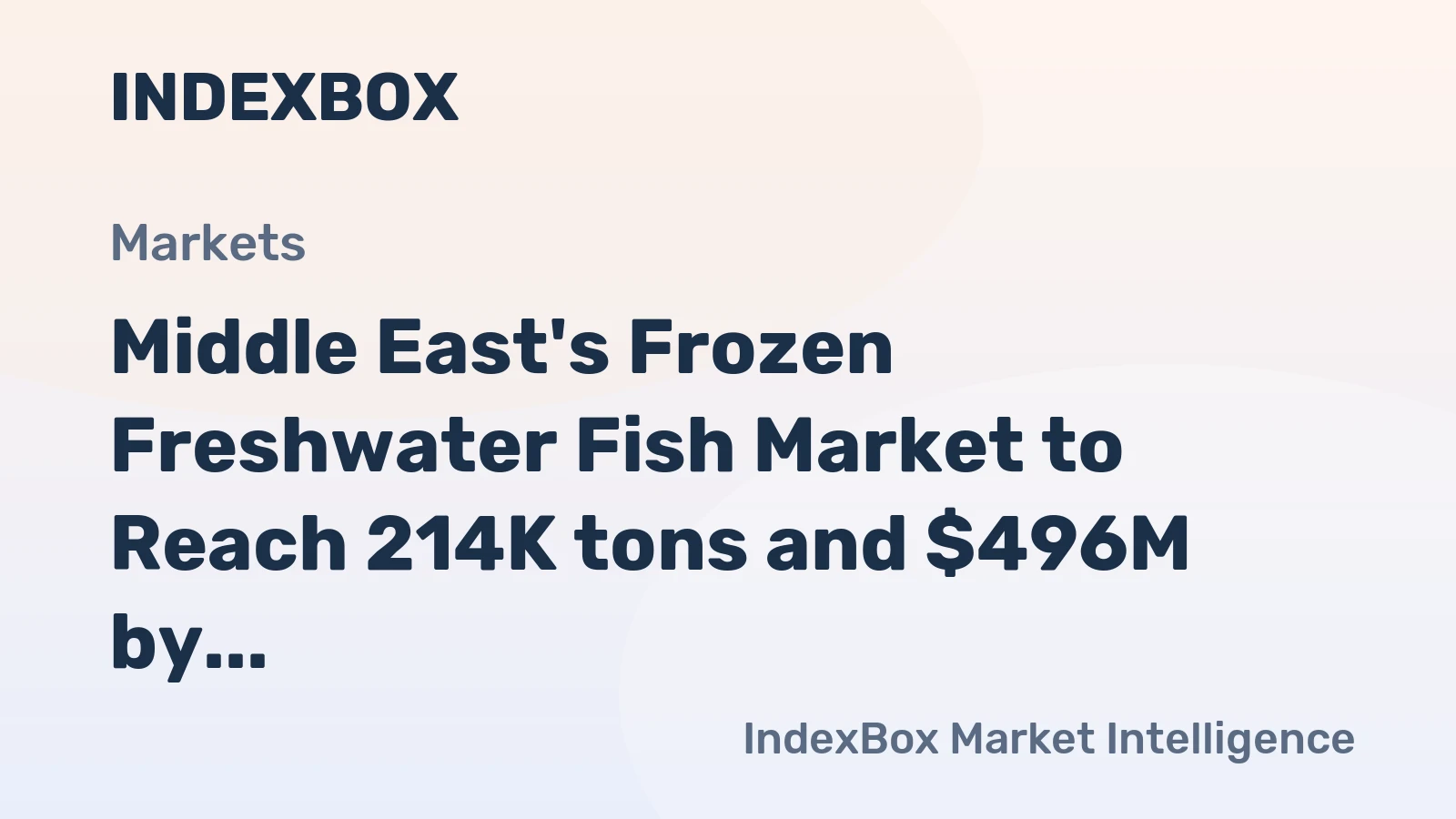 Middle East's Frozen Freshwater Fish Market to Reach 214K tons and $496M by 2035