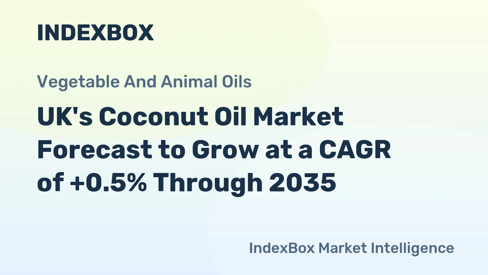 UK's Coconut Oil Market Forecast to Grow at a CAGR of +0.5% Through 2035