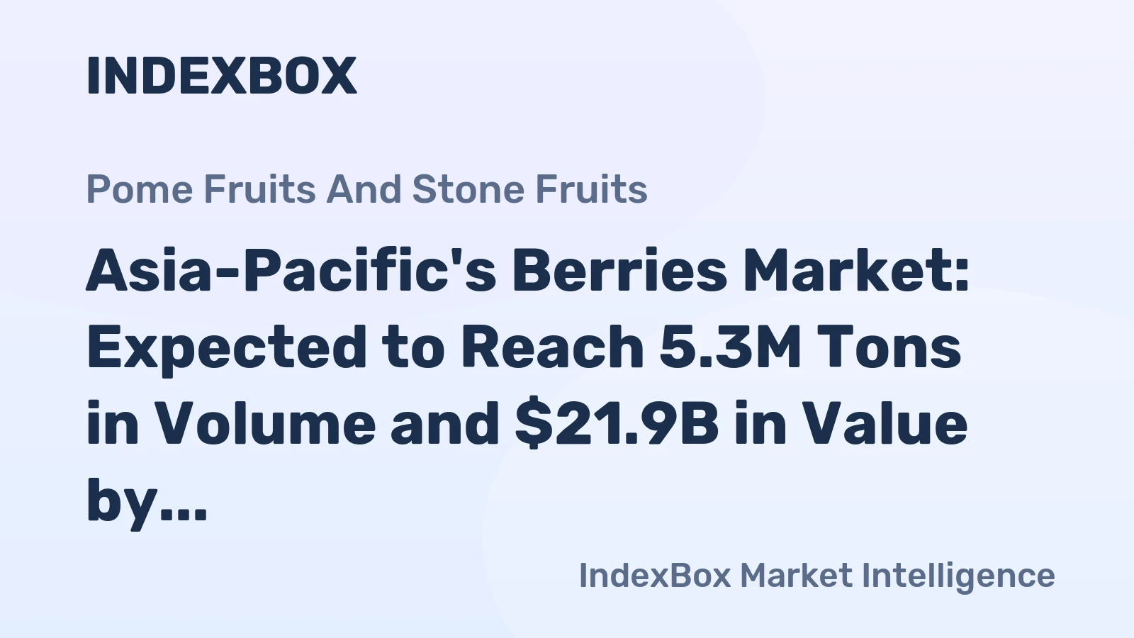 Asia-Pacific's Berries Market: Expected to Reach 5.3M Tons in Volume and $21.9B in Value by 2035