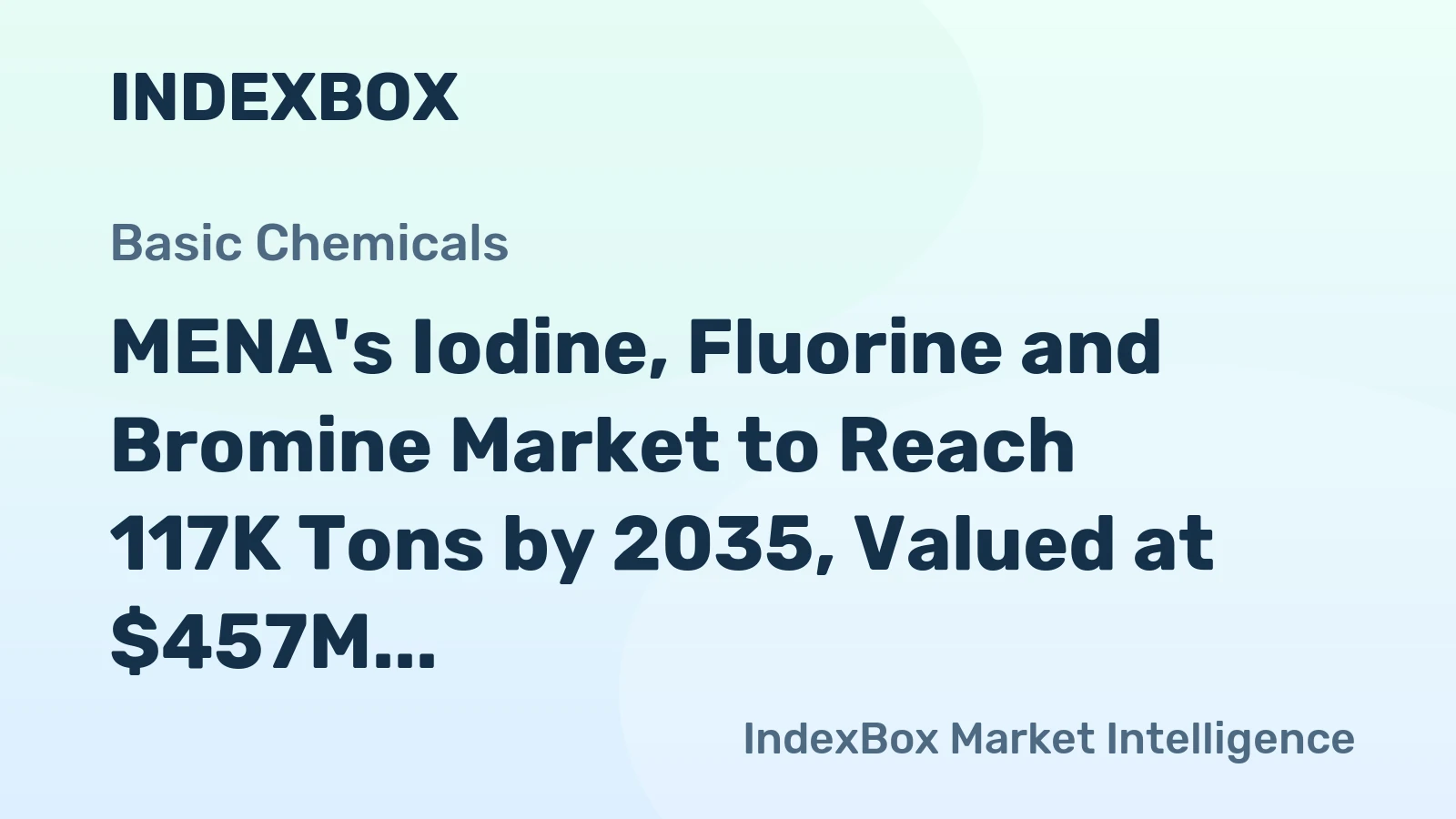 MENA's Iodine, Fluorine and Bromine Market to Reach 117K Tons by 2035, Valued at $457M