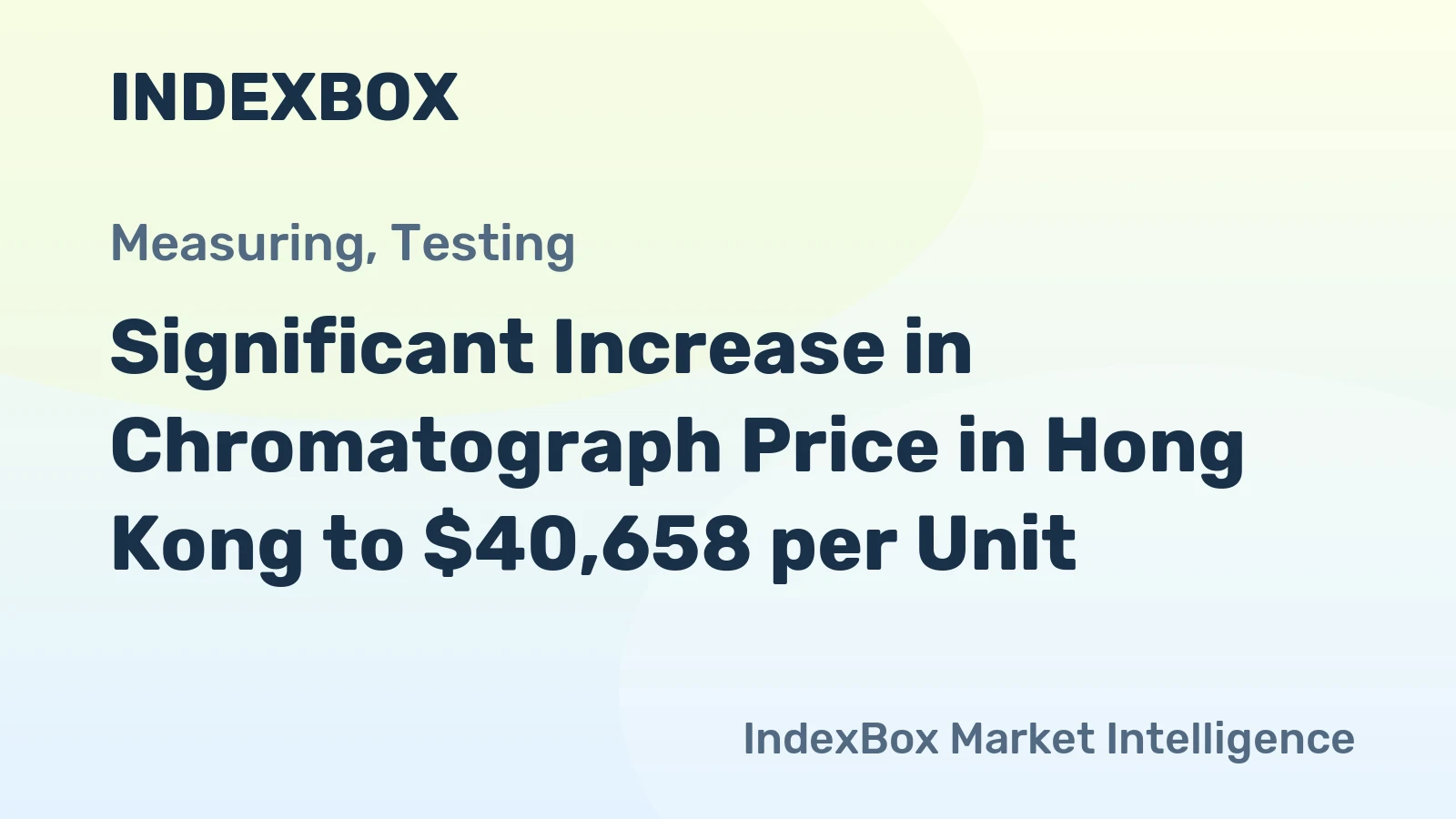 Significant Increase in Chromatograph Price in Hong Kong to $40,658 per Unit
