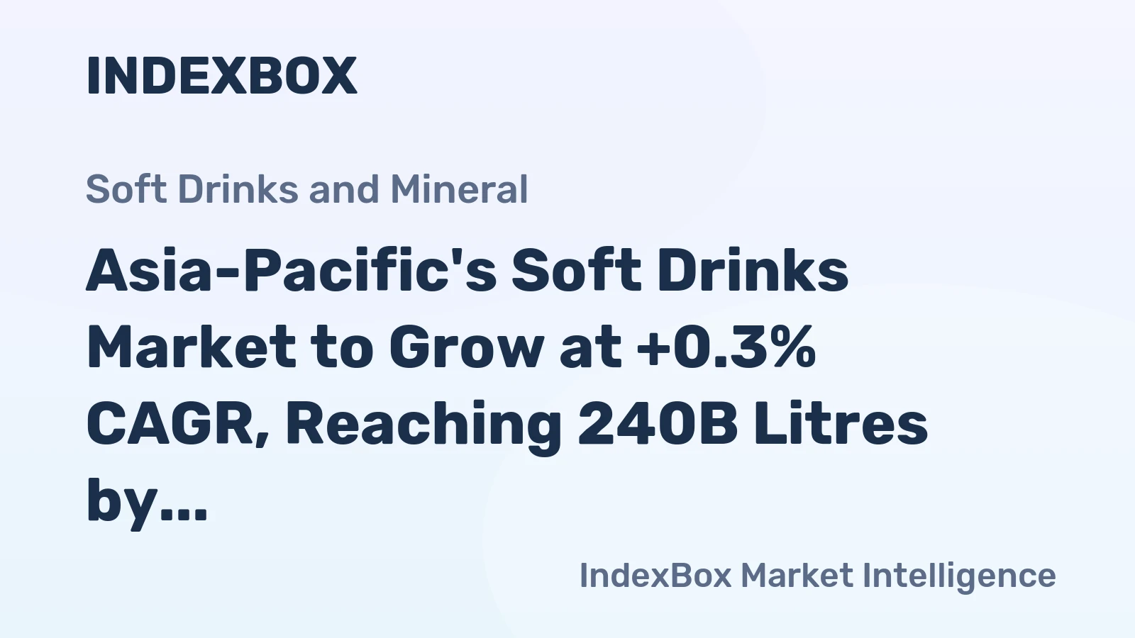Asia-Pacific's Soft Drinks Market to Grow at +0.3% CAGR, Reaching 240B Litres by 2035