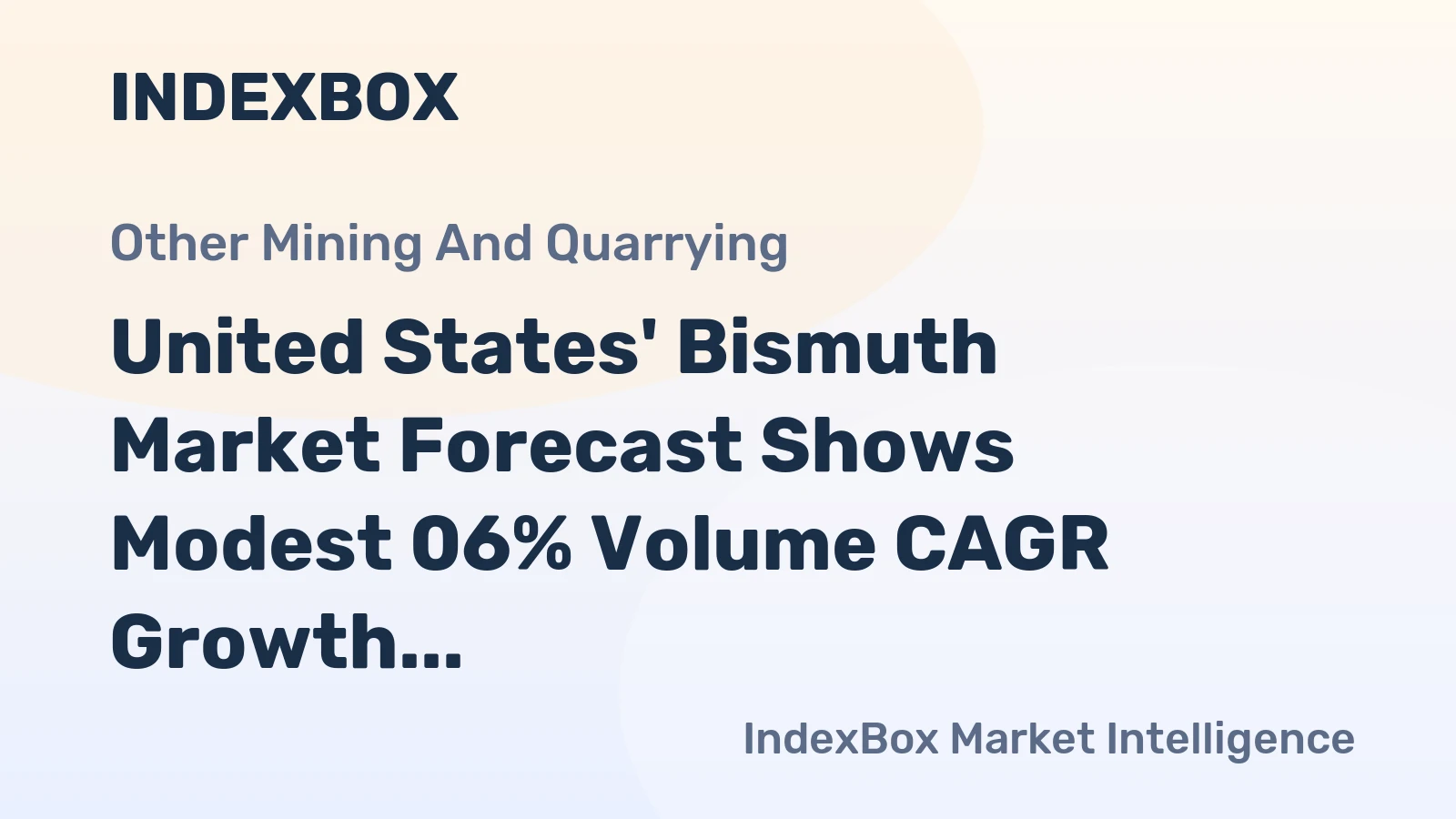United States' Bismuth Market Forecast Shows Modest 06% Volume CAGR Growth Through 2035