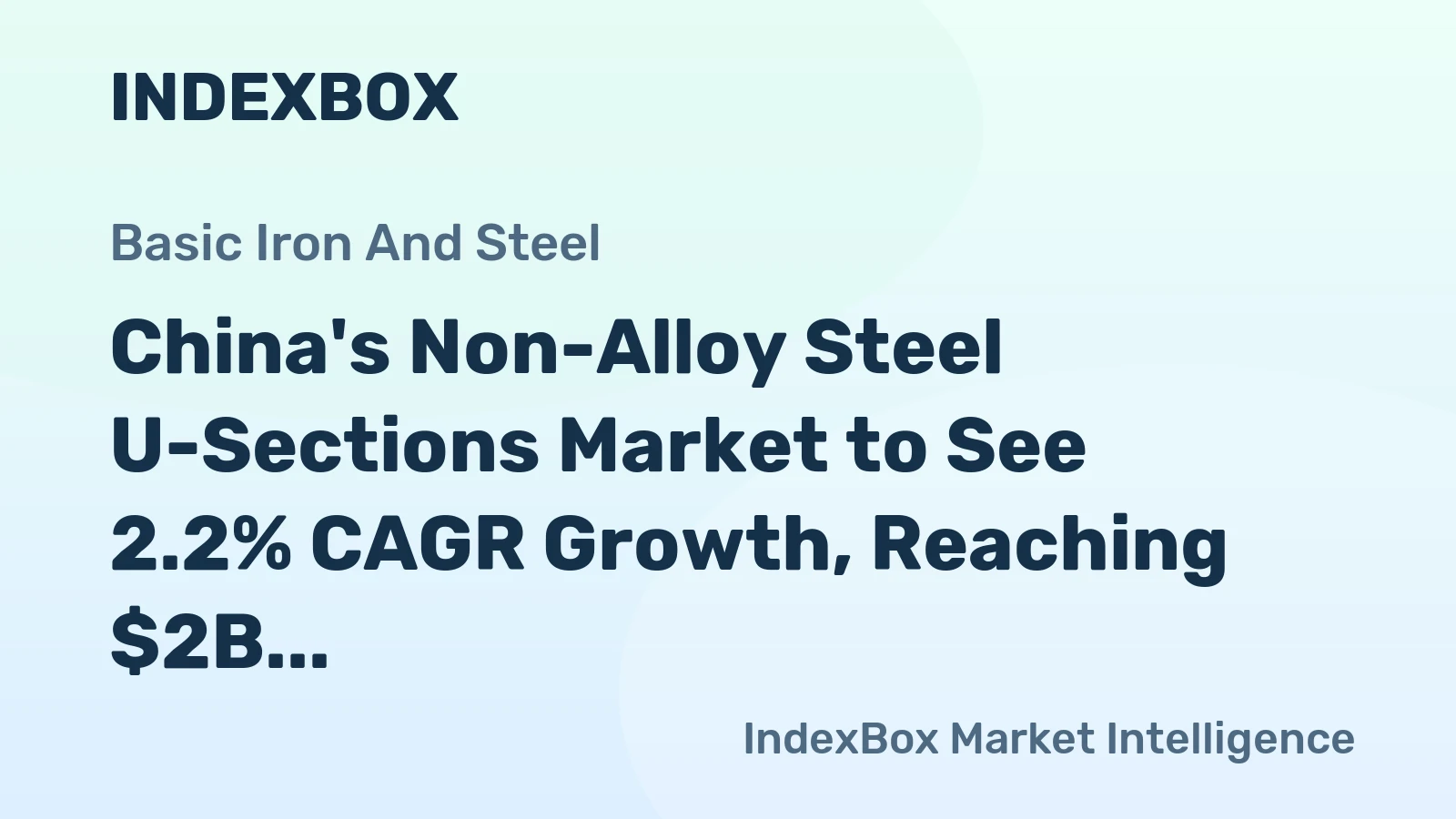 China's Non-Alloy Steel U-Sections Market to See 2.2% CAGR Growth, Reaching $2B by 2035