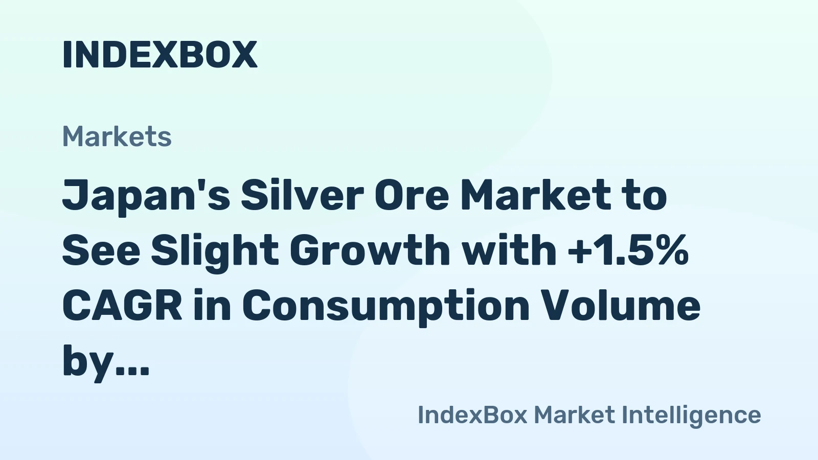 Japan's Silver Ore Market to See Slight Growth with +1.5% CAGR in Consumption Volume by 2035