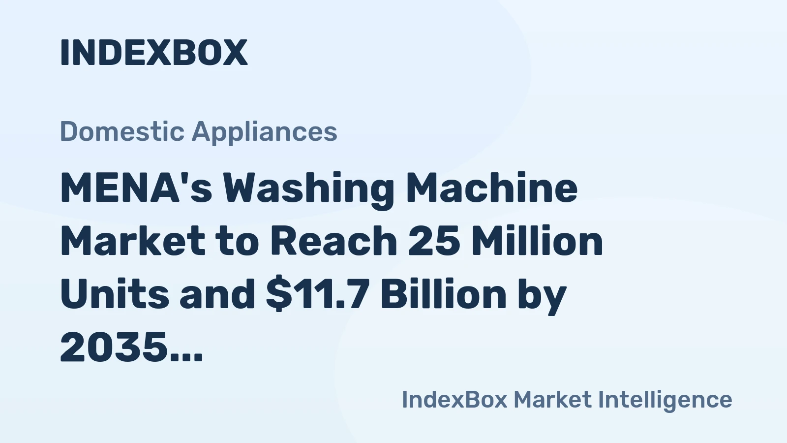MENA's Washing Machine Market to Reach 25 Million Units and $11.7 Billion by 2035