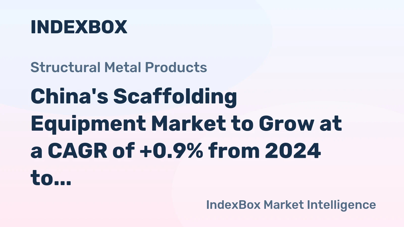 China's Scaffolding Equipment Market to Grow at a CAGR of +0.9% from 2024 to 2035