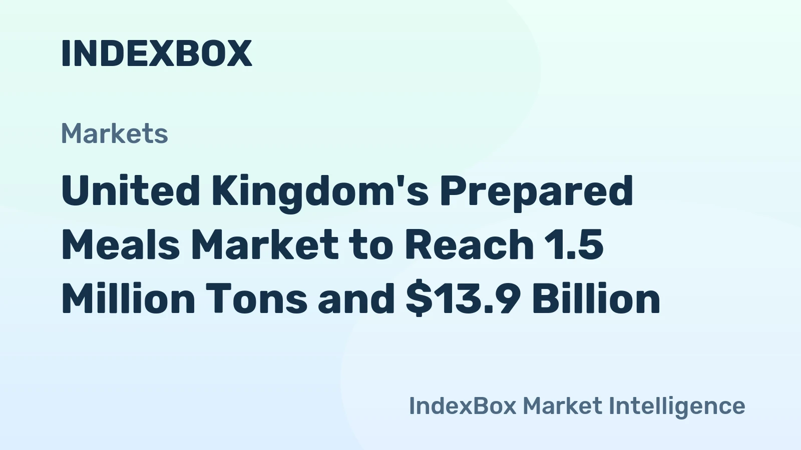 United Kingdom's Prepared Meals Market to Reach 1.5 Million Tons and $13.9 Billion