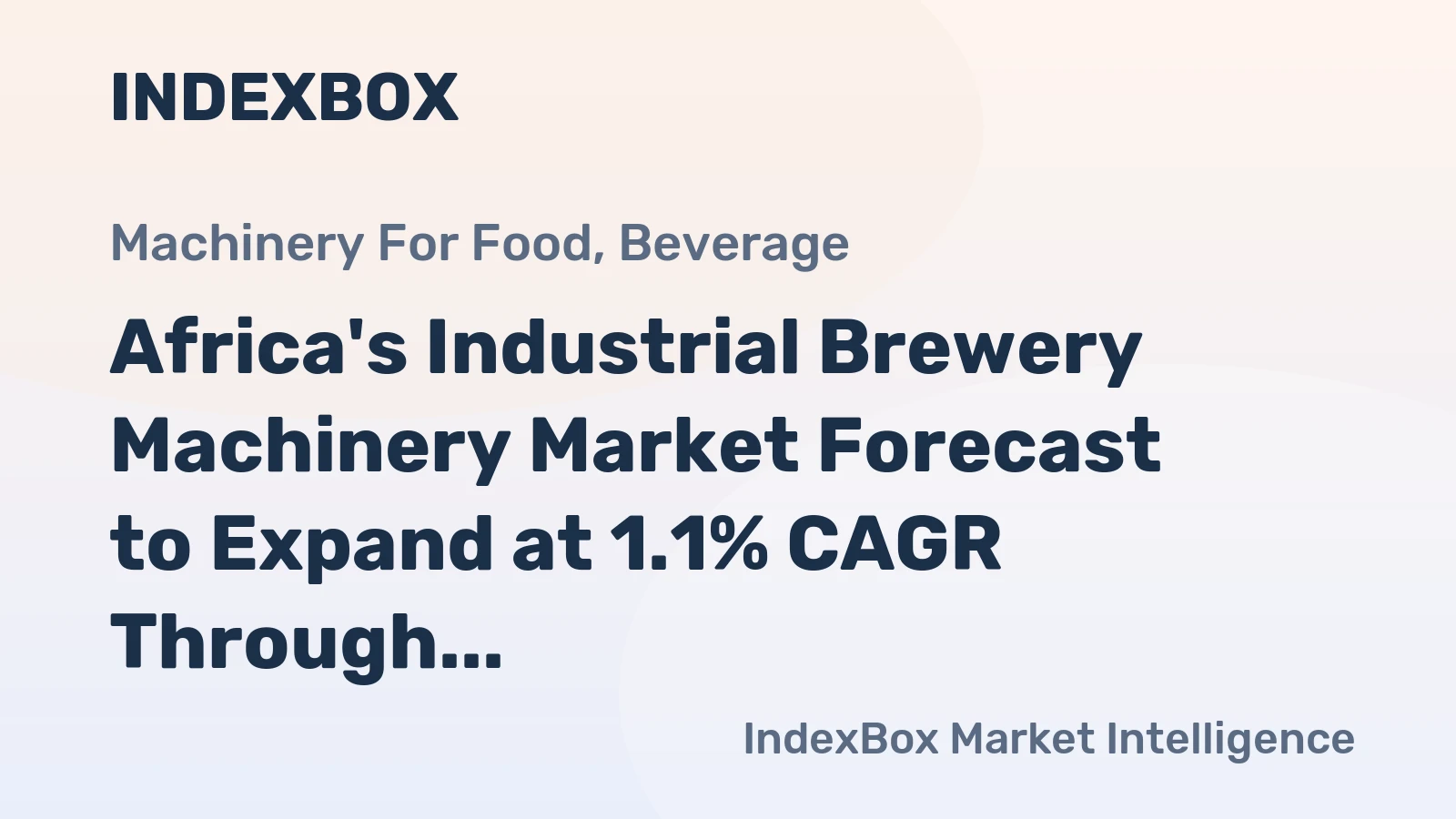 Africa's Industrial Brewery Machinery Market Forecast to Expand at 1.1% CAGR Through 2035