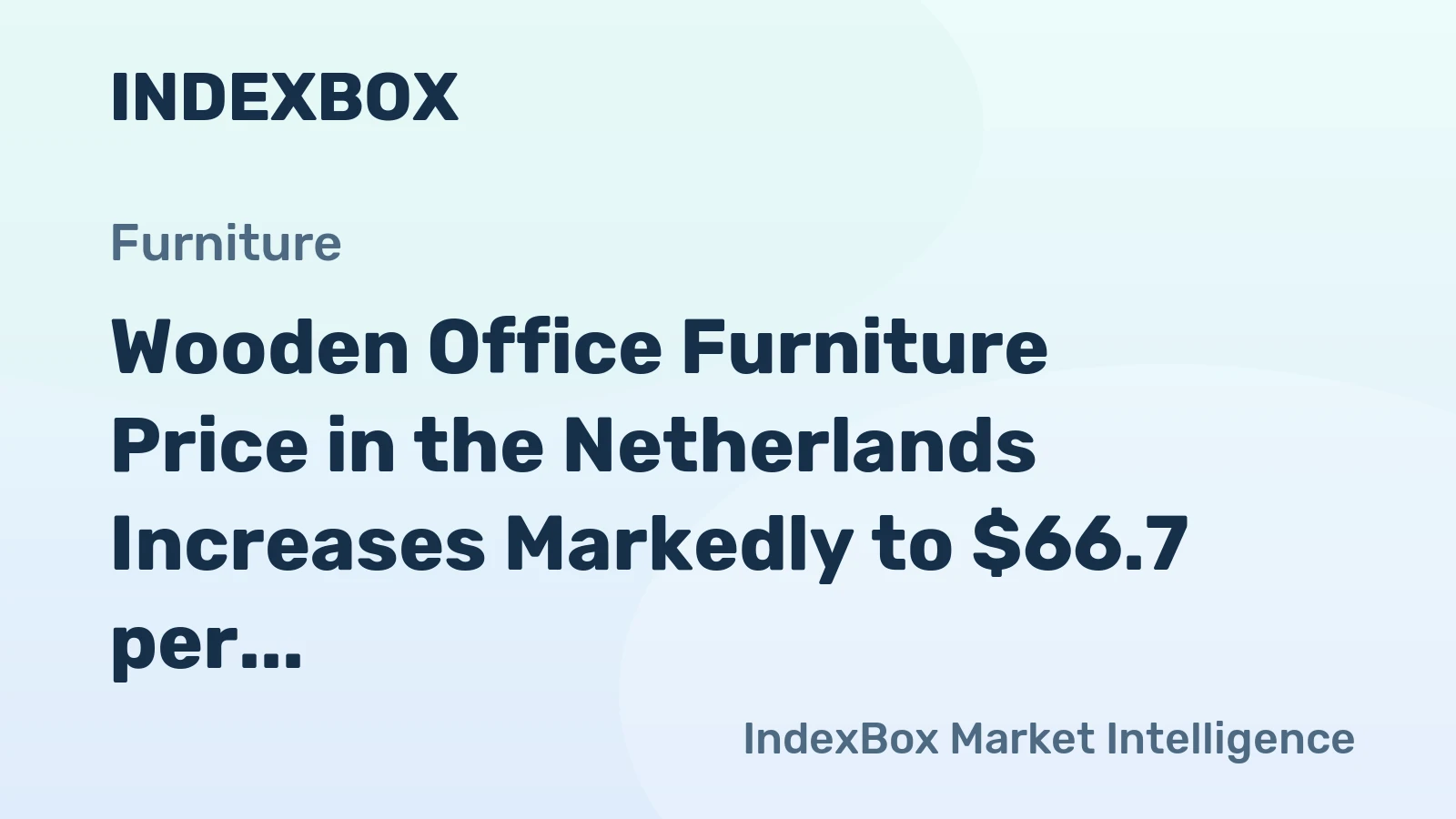 Wooden Office Furniture Price in the Netherlands Increases Markedly to $66.7 per Unit