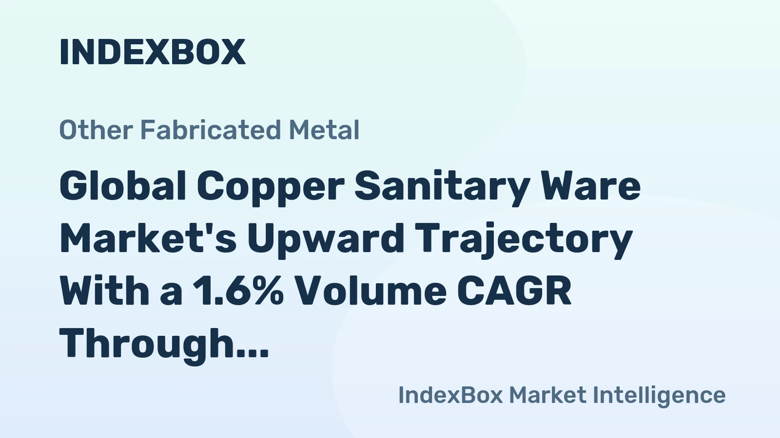 Global Copper Sanitary Ware Market's Upward Trajectory With a 1.6% Volume CAGR Through 2035