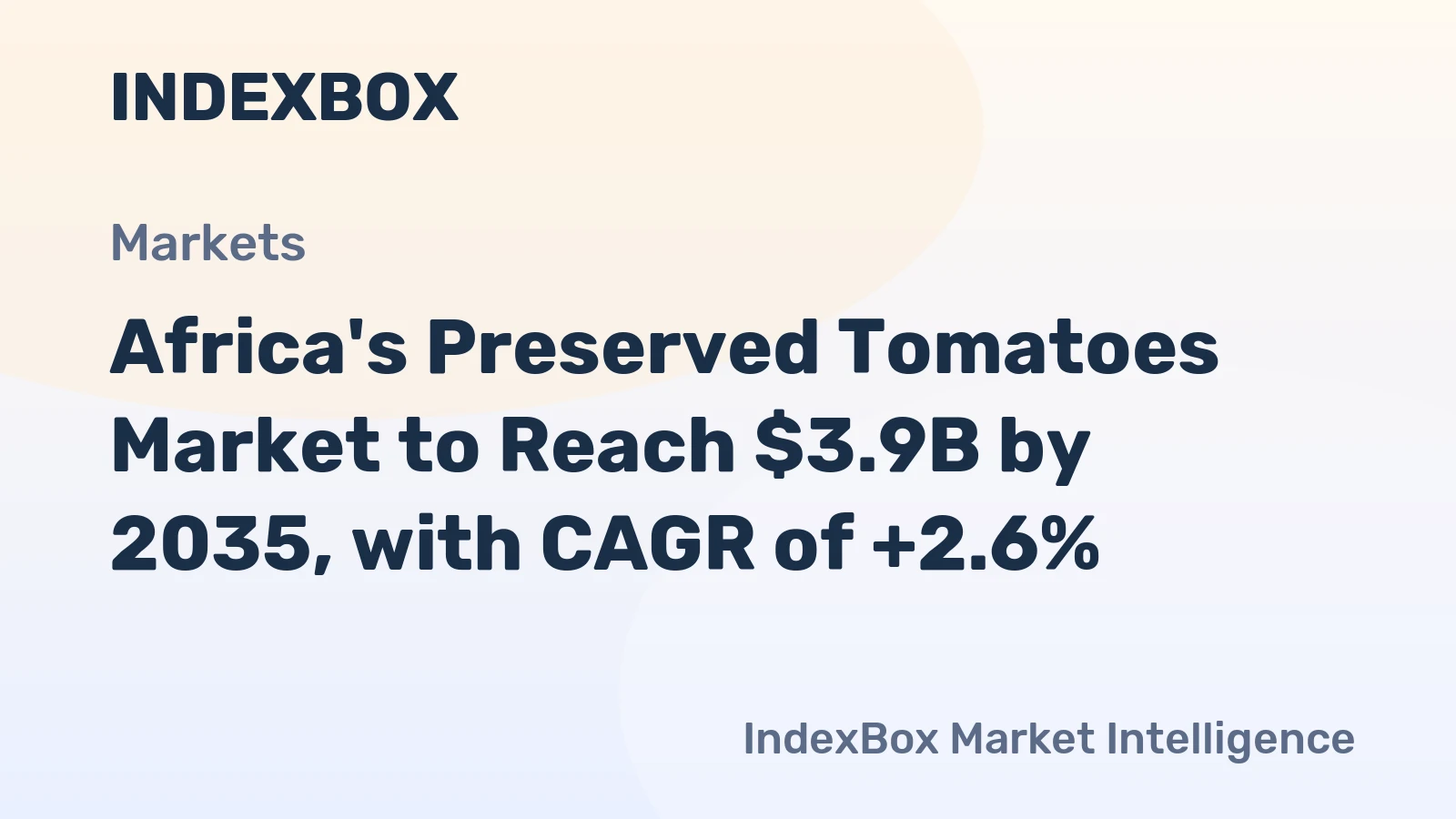 Africa's Preserved Tomatoes Market to Reach $3.9B by 2035, with CAGR of +2.6%