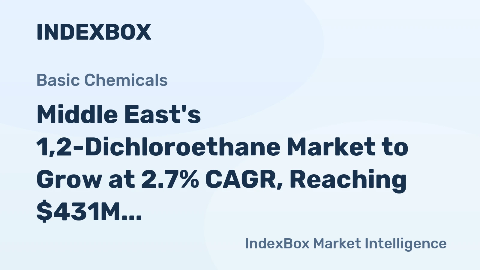 Middle East's 1,2-Dichloroethane Market to Grow at 2.7% CAGR, Reaching $431M by 2035