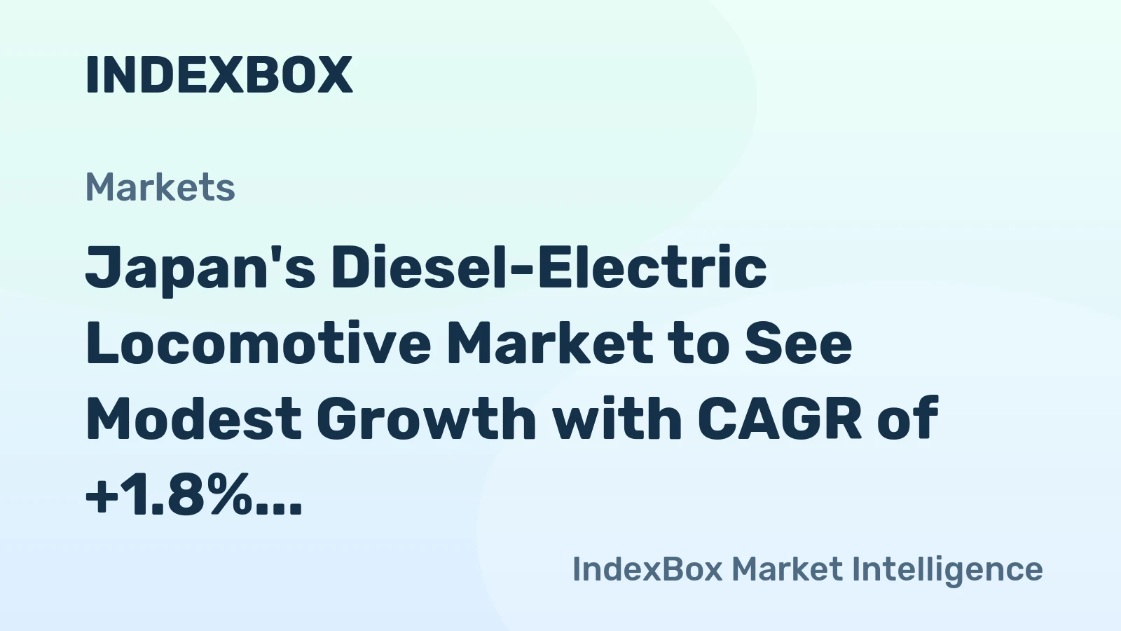 Japan's Diesel-Electric Locomotive Market to See Modest Growth with CAGR of +1.8%