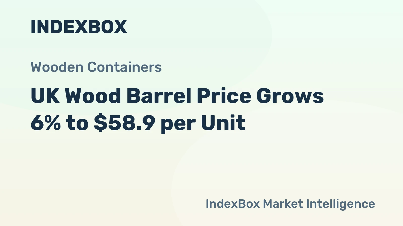UK Wood Barrel Price Grows 6% to $58.9 per Unit