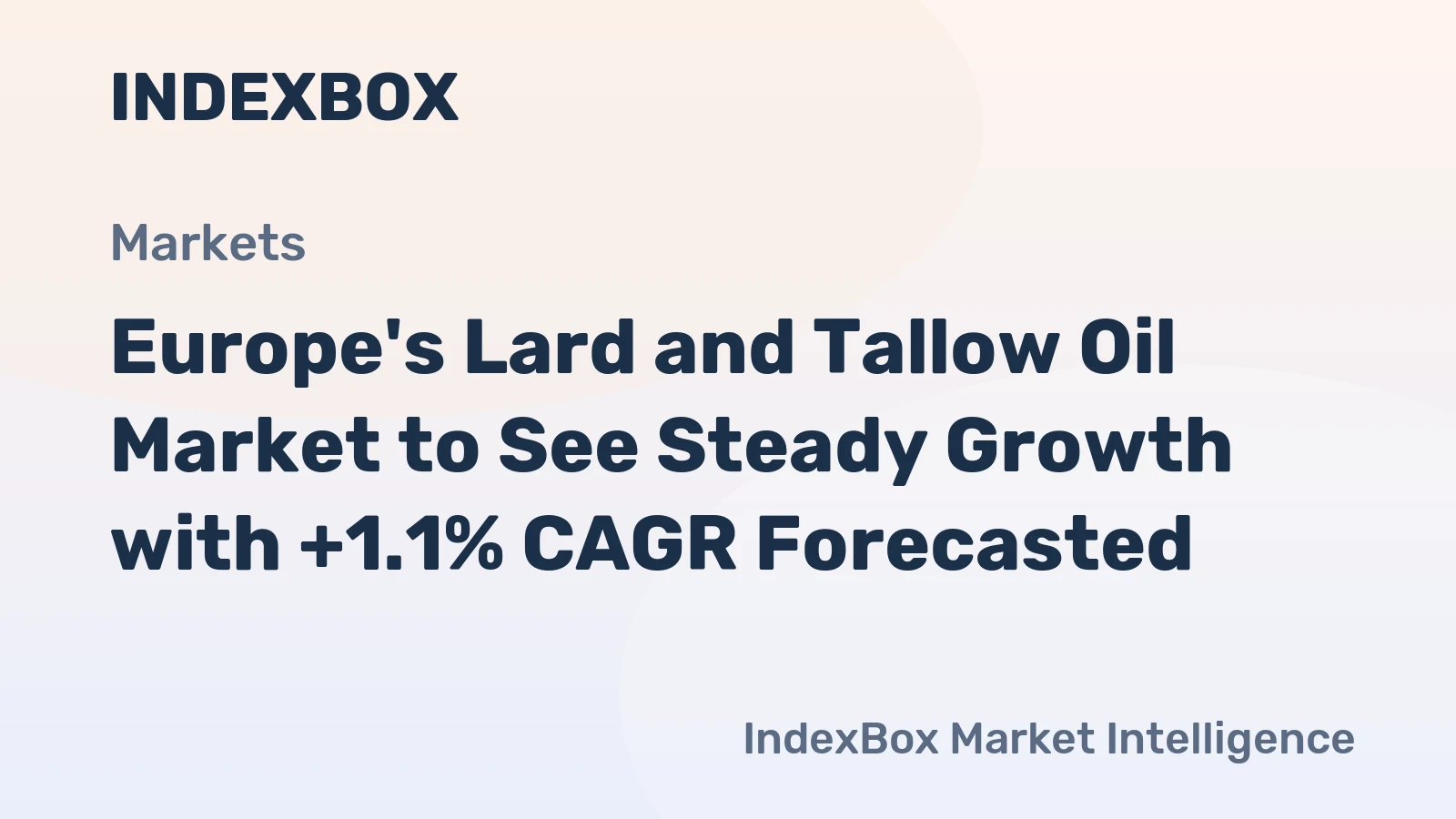 Europe's Lard and Tallow Oil Market to See Steady Growth with +1.1% CAGR Forecasted