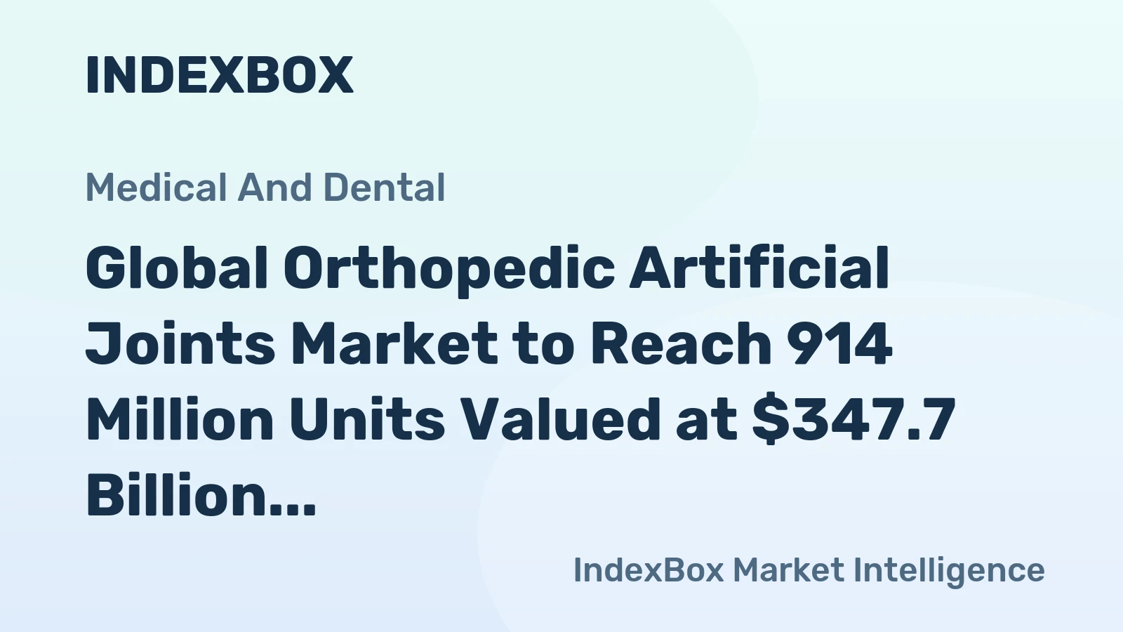 Global Orthopedic Artificial Joints Market to Reach 914 Million Units Valued at $347.7 Billion by 2035