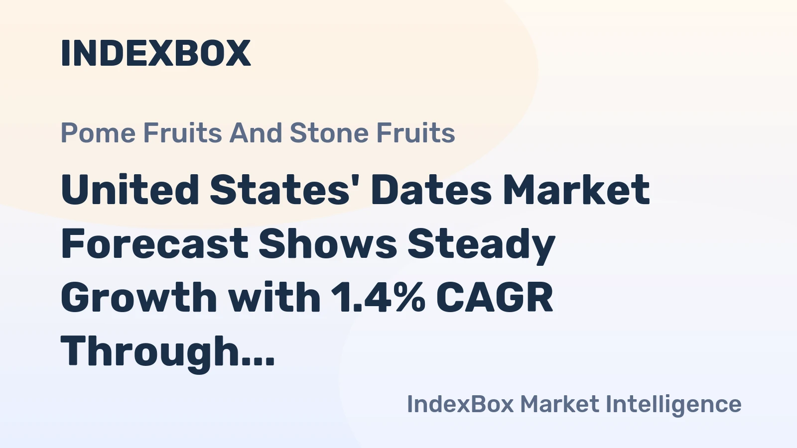 United States' Dates Market Forecast Shows Steady Growth with 1.4% CAGR Through 2035