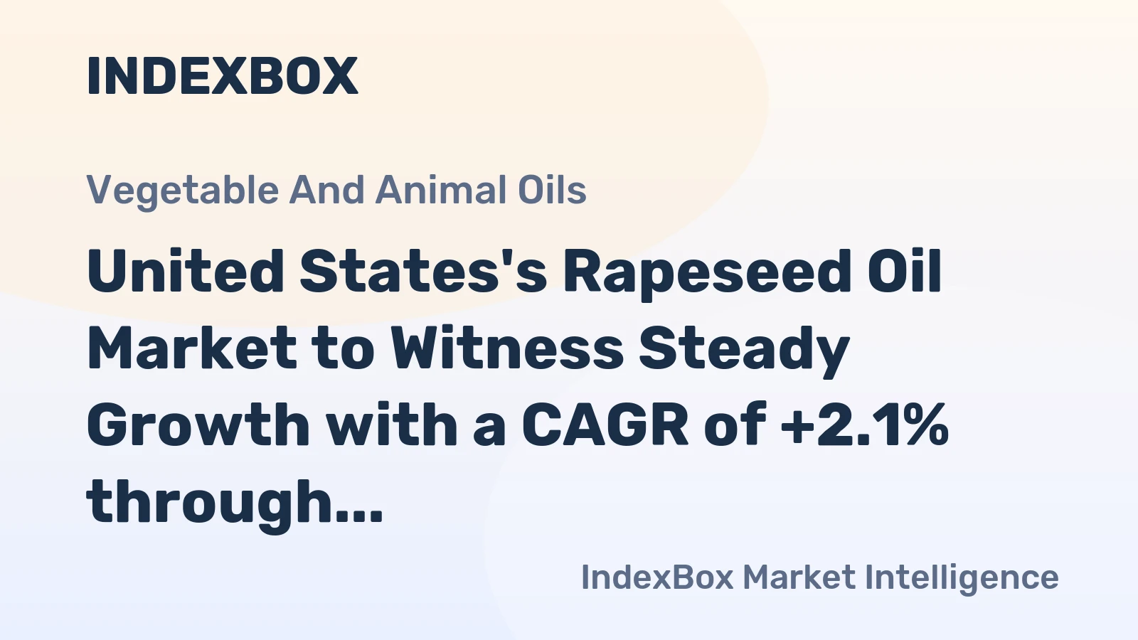 United States's Rapeseed Oil Market to Witness Steady Growth with a CAGR of +2.1% through 2035, Reaching $7.6B in Value