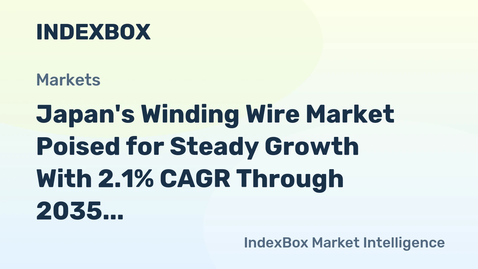 Japan's Winding Wire Market Poised for Steady Growth With 2.1% CAGR Through 2035