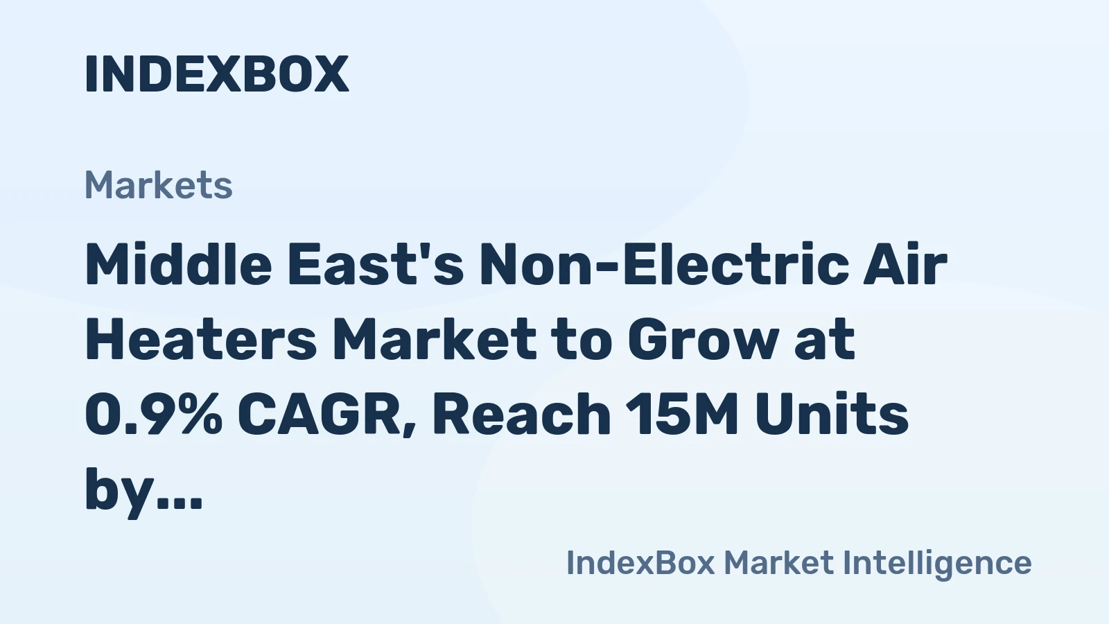 Middle East's Non-Electric Air Heaters Market to Grow at 0.9% CAGR, Reach 15M Units by 2035