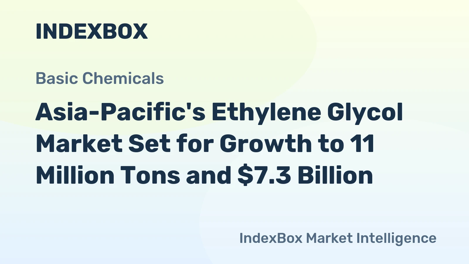 Asia-Pacific's Ethylene Glycol Market Set for Growth to 11 Million Tons and $7.3 Billion