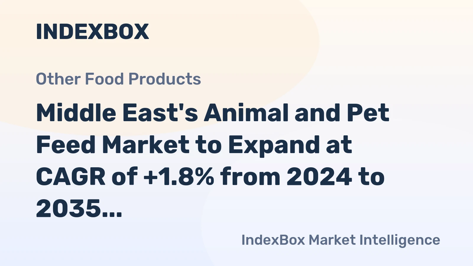 Middle East's Animal and Pet Feed Market to Expand at CAGR of +1.8% from 2024 to 2035