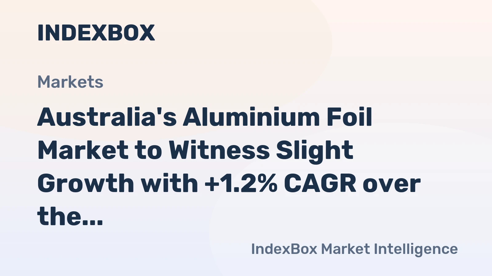 Australia's Aluminium Foil Market to Witness Slight Growth with +1.2% CAGR over the Next Decade