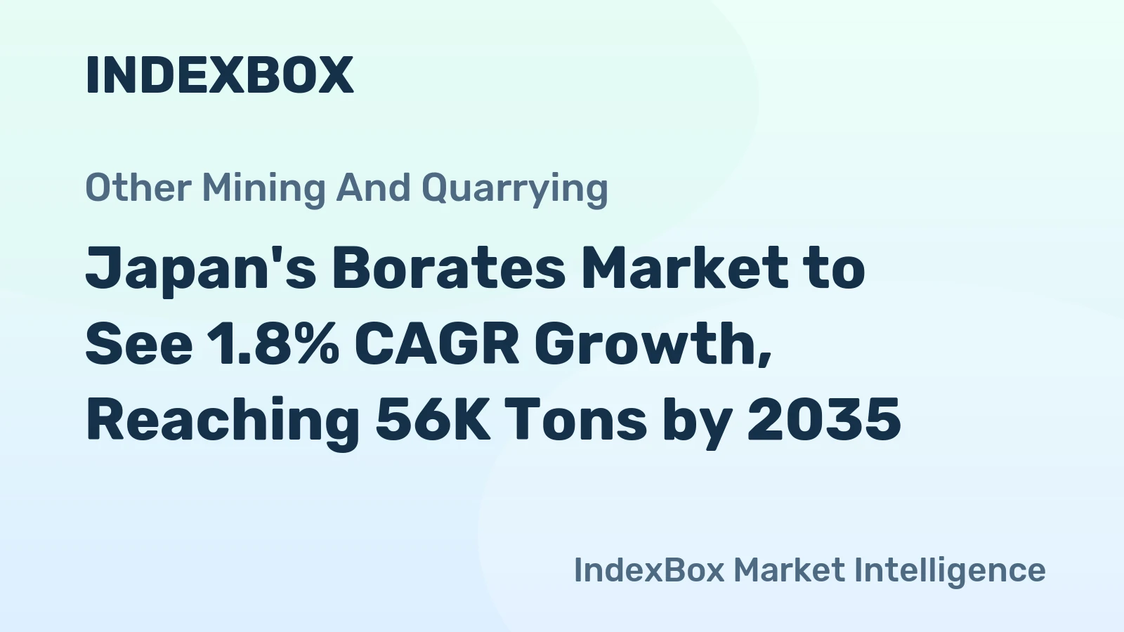 Japan's Borates Market to See 1.8% CAGR Growth, Reaching 56K Tons by 2035