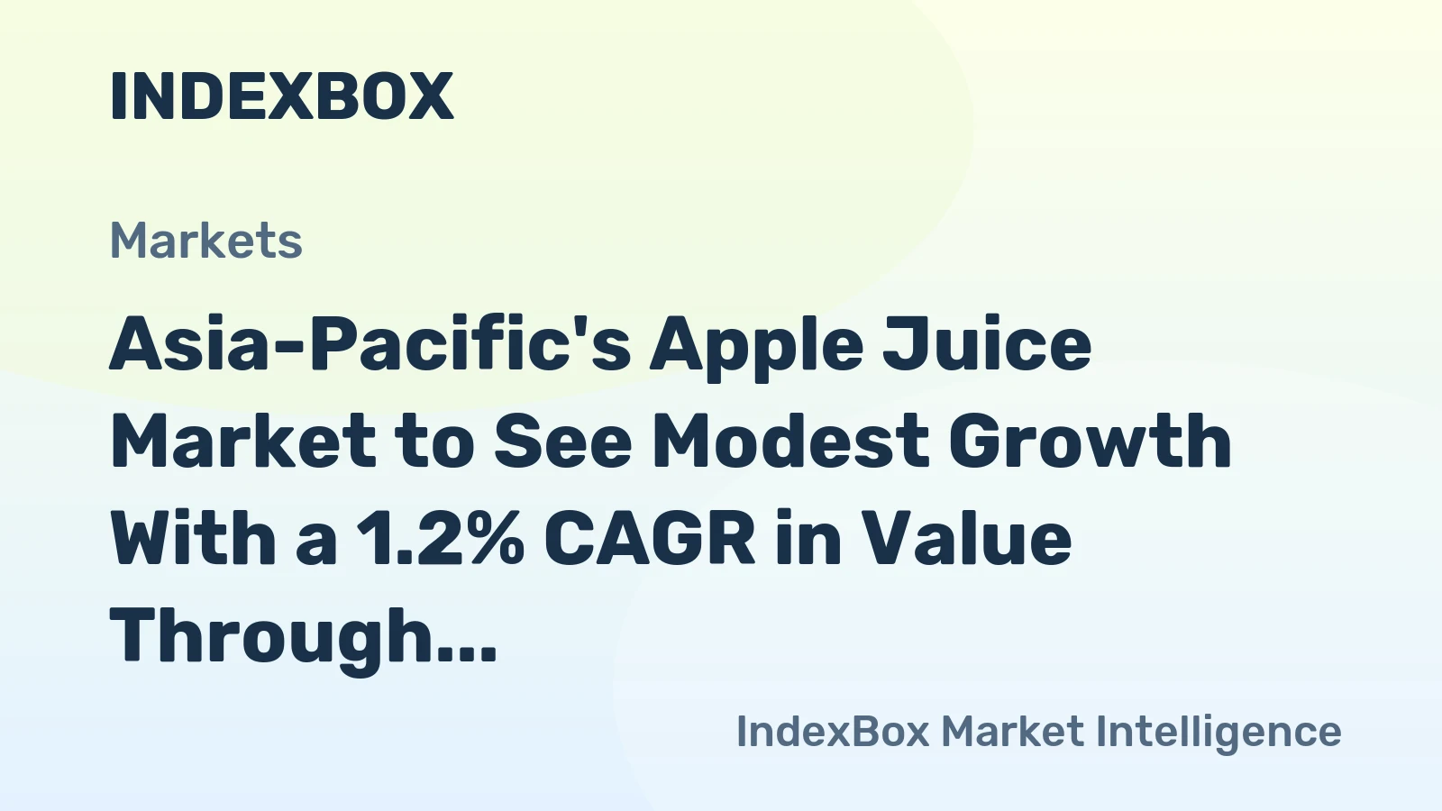 Asia-Pacific's Apple Juice Market to See Modest Growth With a 1.2% CAGR in Value Through 2035