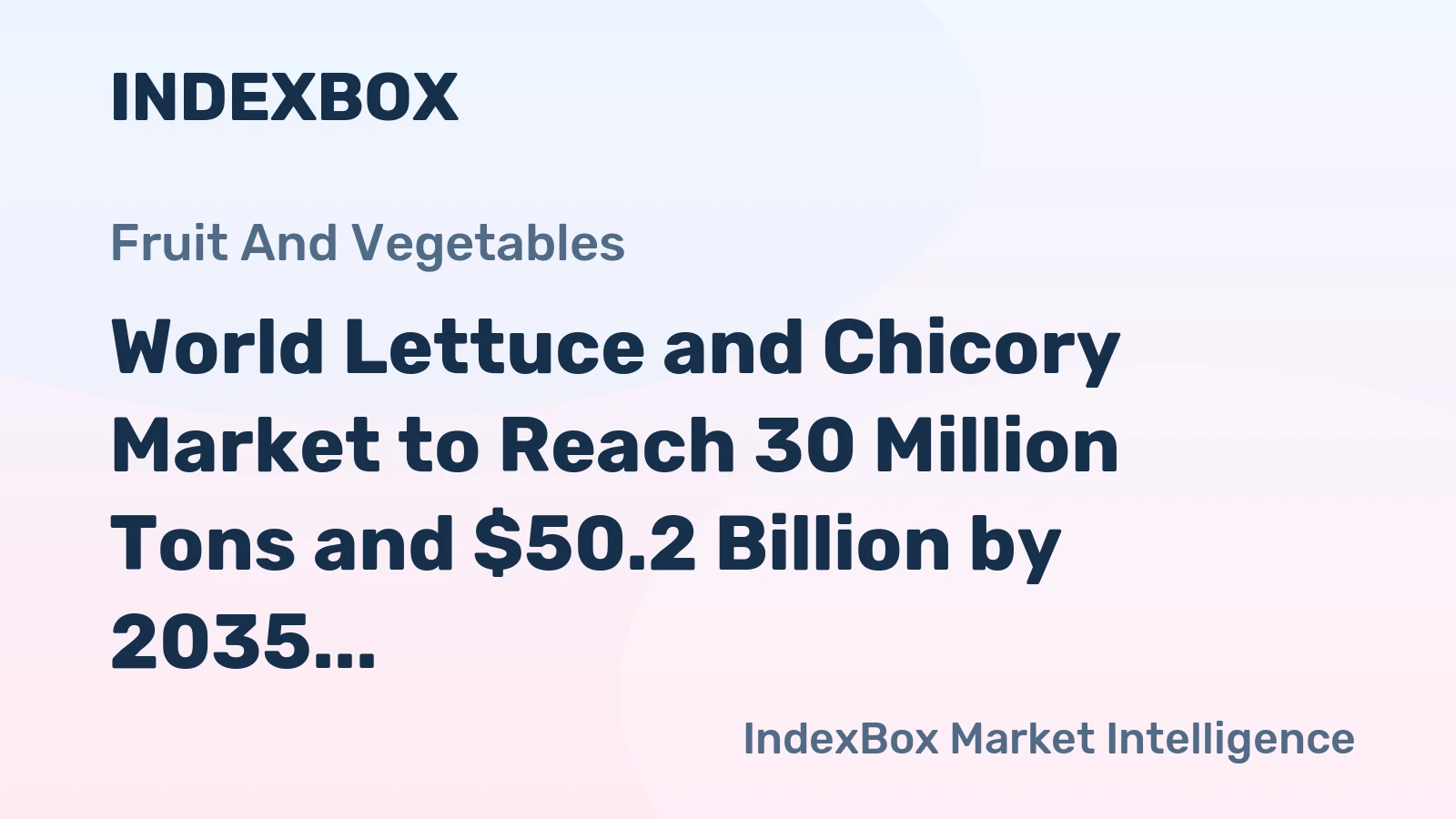 World Lettuce and Chicory Market to Reach 30 Million Tons and $50.2 Billion by 2035