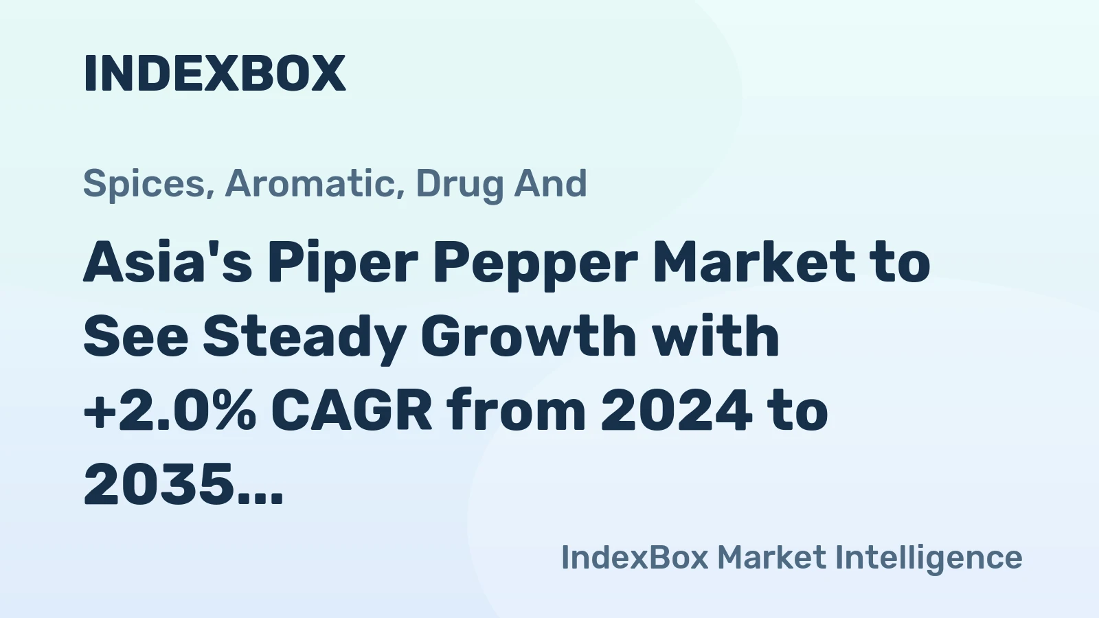 Asia's Piper Pepper Market to See Steady Growth with +2.0% CAGR from 2024 to 2035