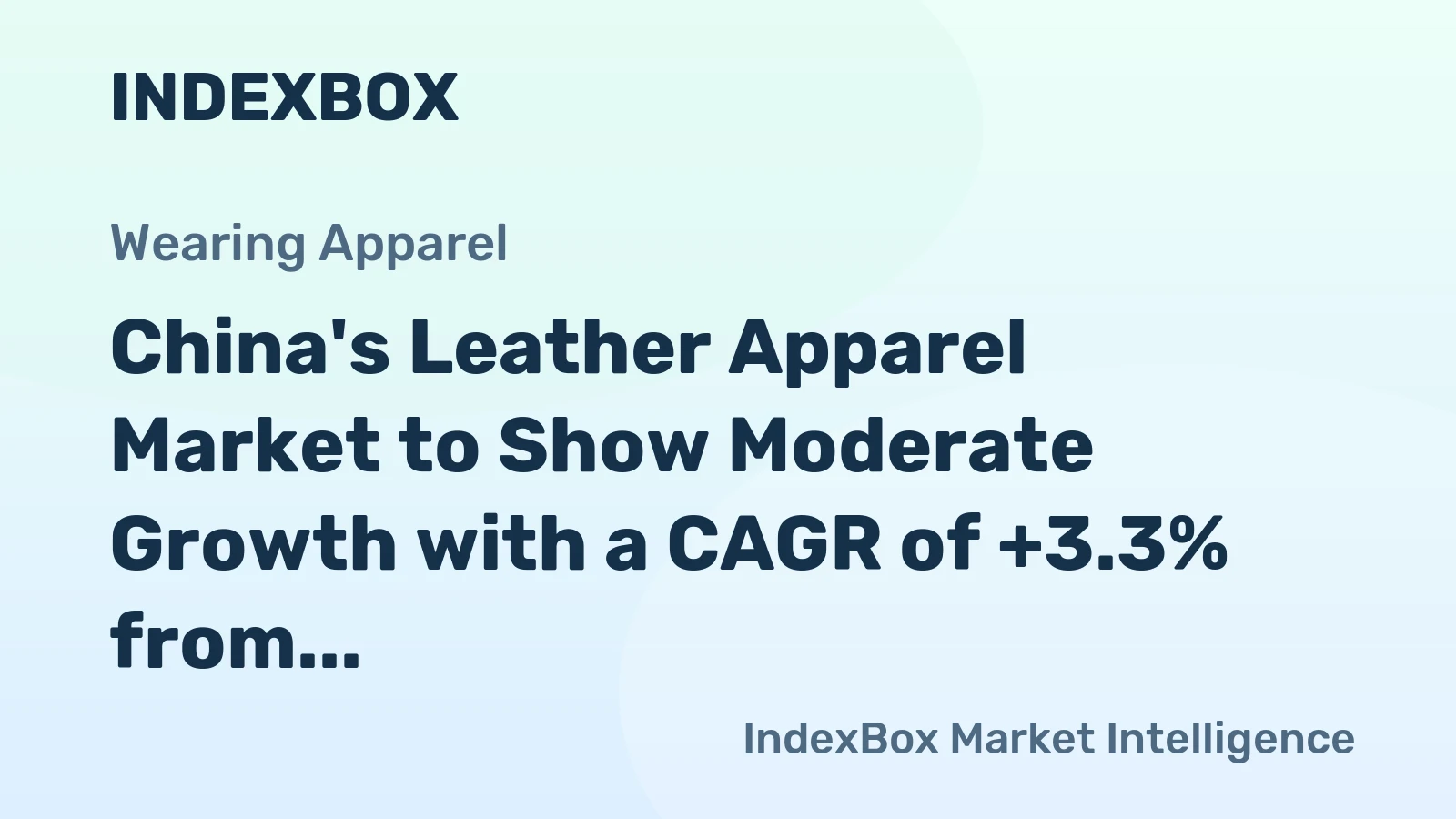 China's Leather Apparel Market to Show Moderate Growth with a CAGR of +3.3% from 2024 to 2035