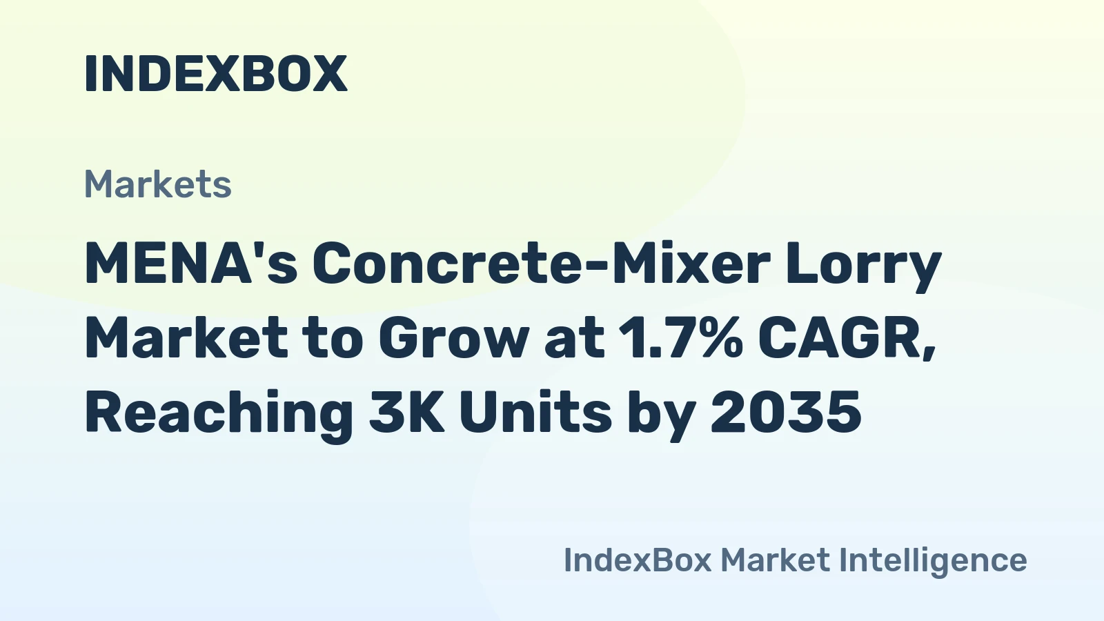 MENA's Concrete-Mixer Lorry Market to Grow at 1.7% CAGR, Reaching 3K Units by 2035