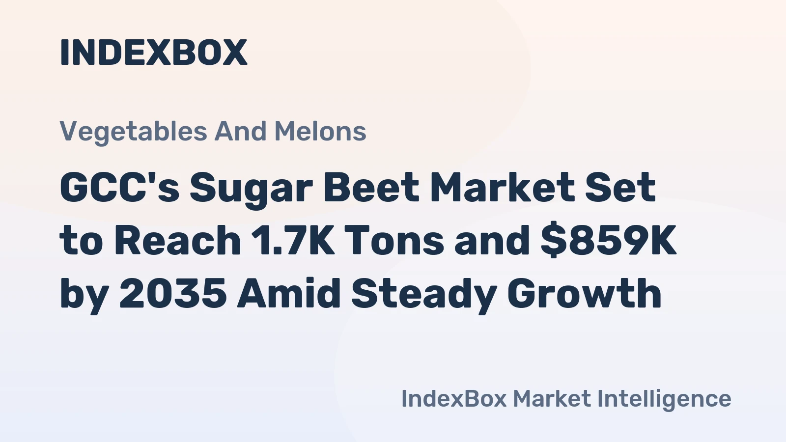 GCC's Sugar Beet Market Set to Reach 1.7K Tons and $859K by 2035 Amid Steady Growth