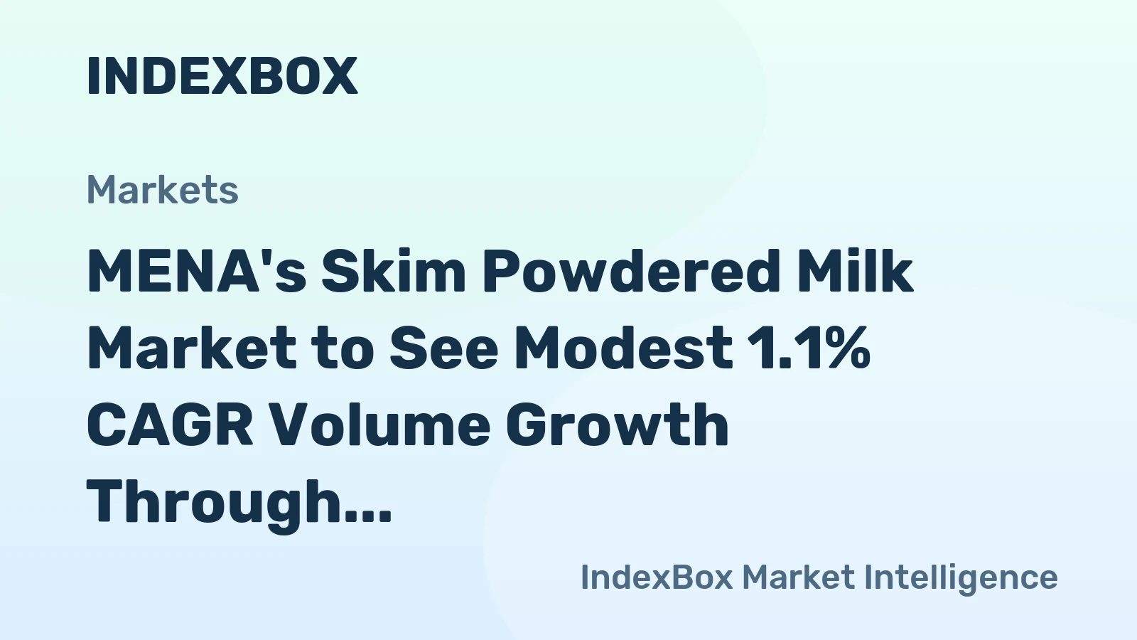 MENA's Skim Powdered Milk Market to See Modest 1.1% CAGR Volume Growth Through 2035