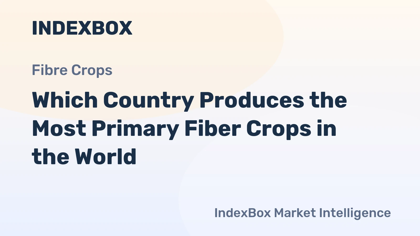 Which Country Produces the Most Primary Fiber Crops in the World?