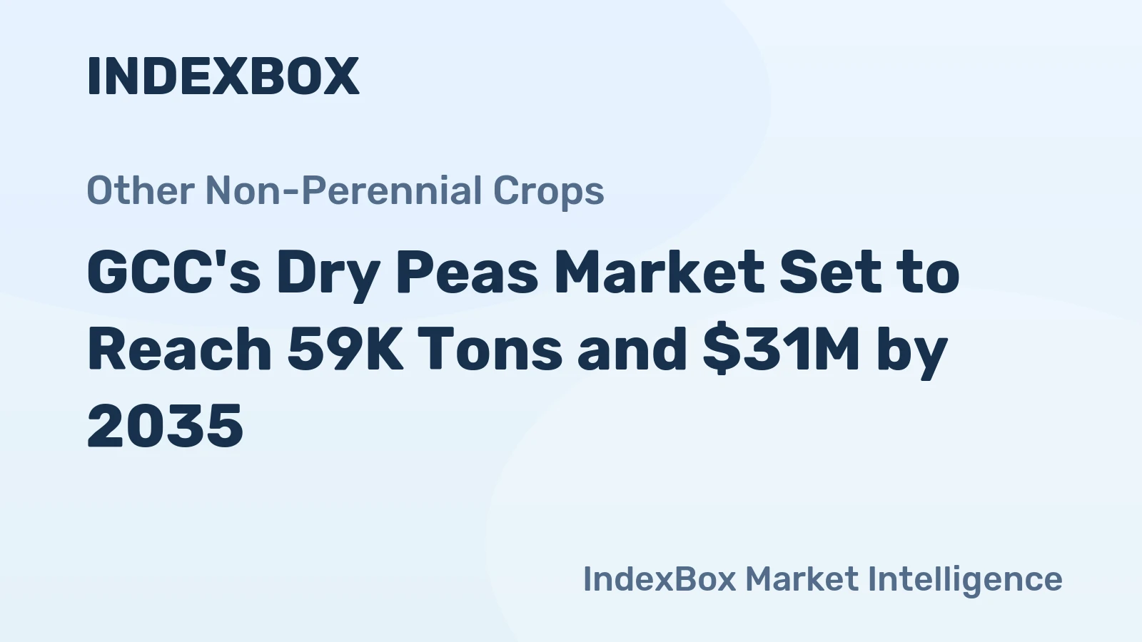 GCC's Dry Peas Market Set to Reach 59K Tons and $31M by 2035