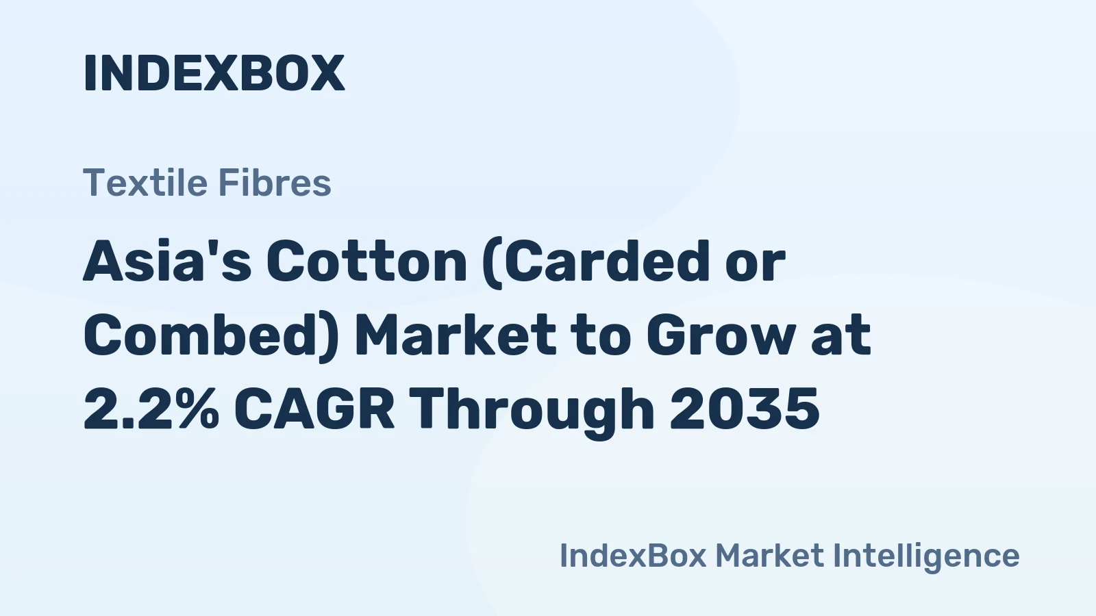 Asia's Cotton (Carded or Combed) Market to Grow at 2.2% CAGR Through 2035