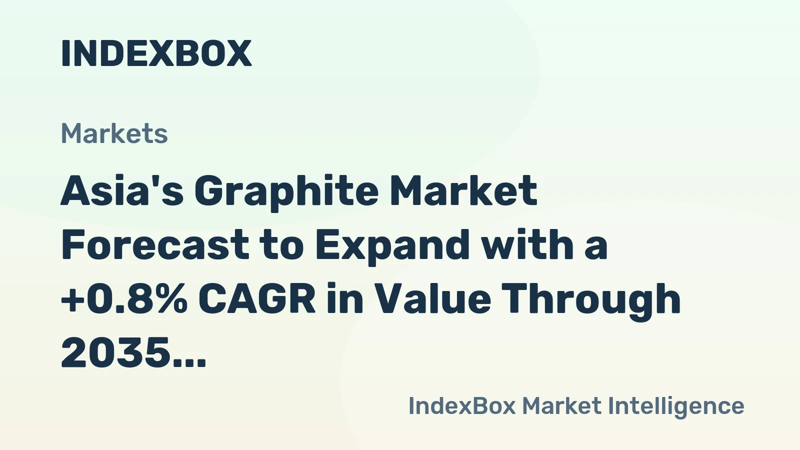 Asia's Graphite Market Forecast to Expand with a +0.8% CAGR in Value Through 2035
