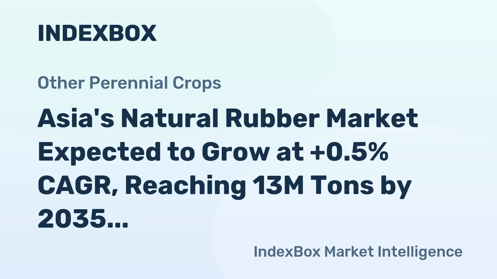 Asia's Natural Rubber Market Expected to Grow at +0.5% CAGR, Reaching 13M Tons by 2035