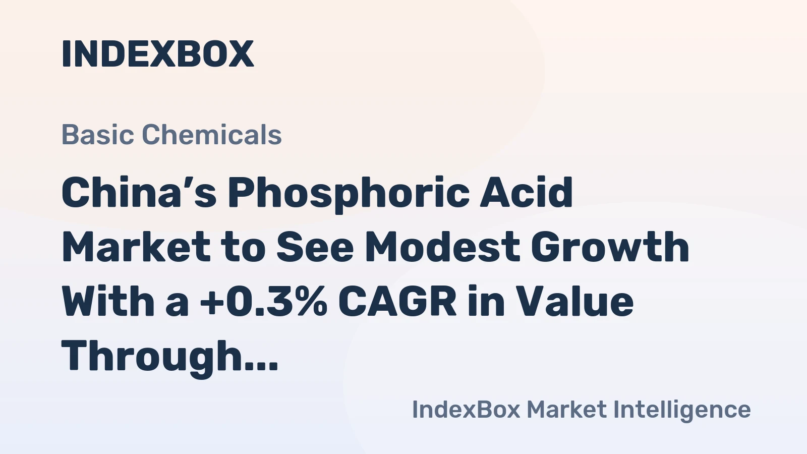 China’s Phosphoric Acid Market to See Modest Growth With a +0.3% CAGR in Value Through 2035