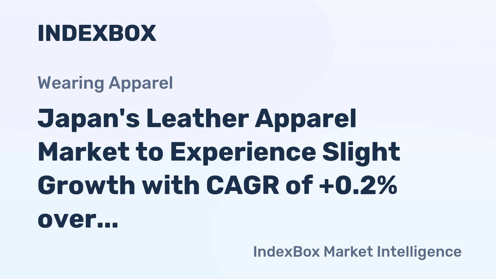 Japan's Leather Apparel Market to Experience Slight Growth with CAGR of +0.2% over the Next Decade