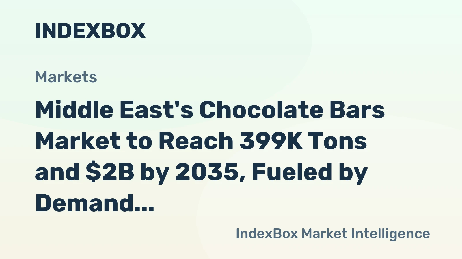 Middle East's Chocolate Bars Market to Reach 399K Tons and $2B by 2035, Fueled by Demand for Cereals, Fruits, and Nuts