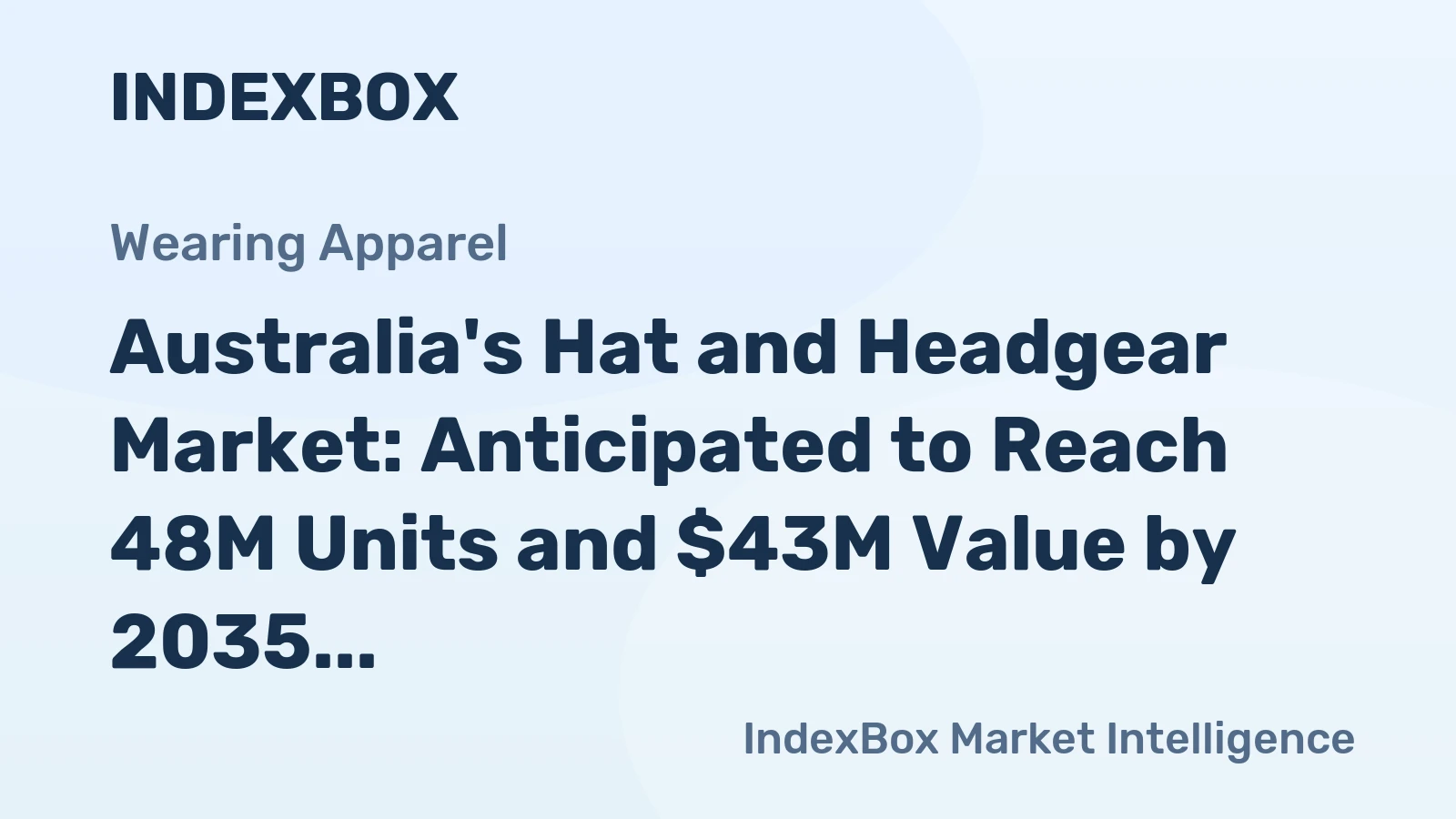 Australia's Hat and Headgear Market: Anticipated to Reach 48M Units and $43M Value by 2035